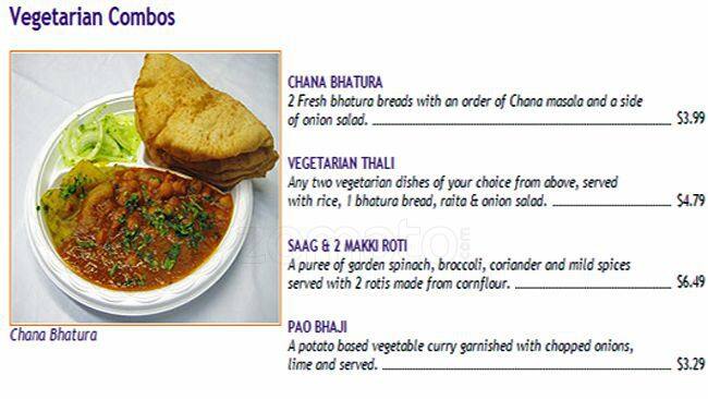 Menu at Sweet India restaurant, Mississauga