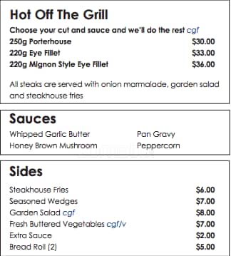 Menu at The Long Boat Tavern pub & bar, Bicheno