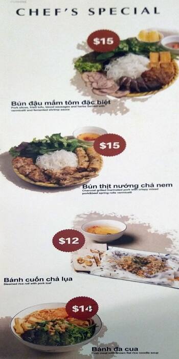 Menu at Doi Dua restaurant, Sunshine