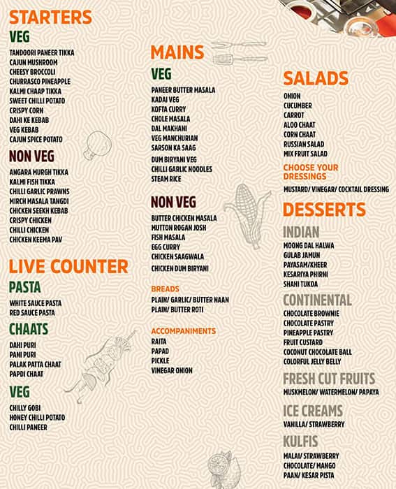 Menu of Barbeque Nation, Model Town, Jalandhar