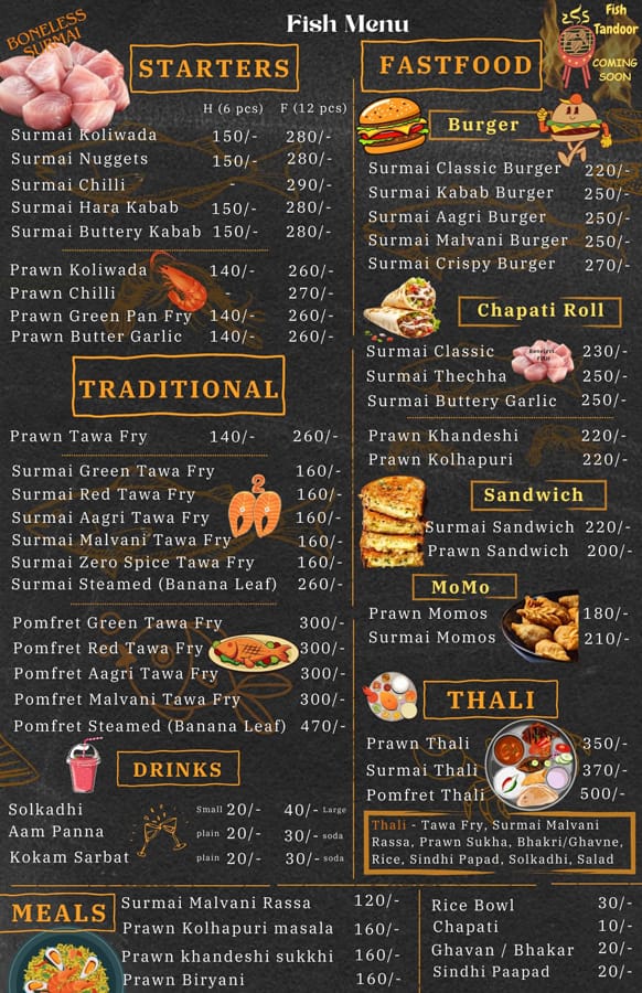 Menu of Aamhi Macchiwale, Badlapur, Thane