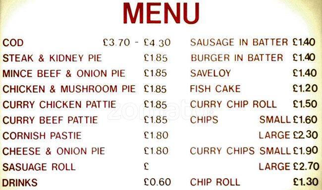 Carta del restaurante Kar Woo, Londres