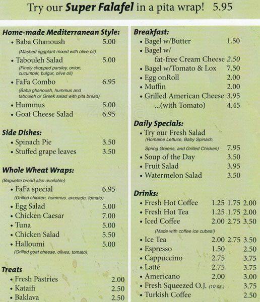 Fafa Cafe Menu, Menu for Fafa Cafe, Gramercy, New York City ...