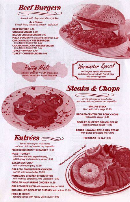 Menu at Warminster West Diner restaurant, Warminster, 333 West Street Rd