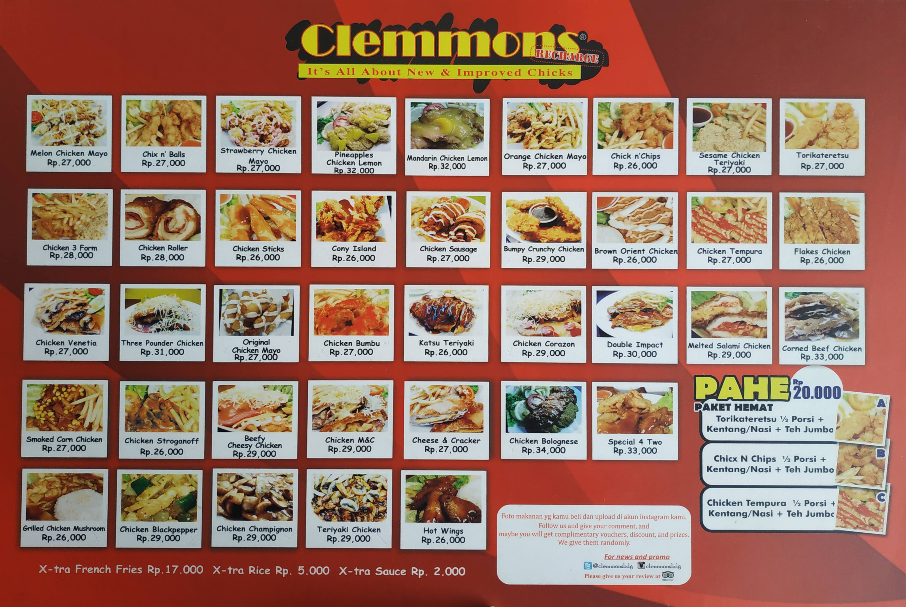 Menu at Mambo food corner cafeteria, Bandung, Jl. Imam Bonjol