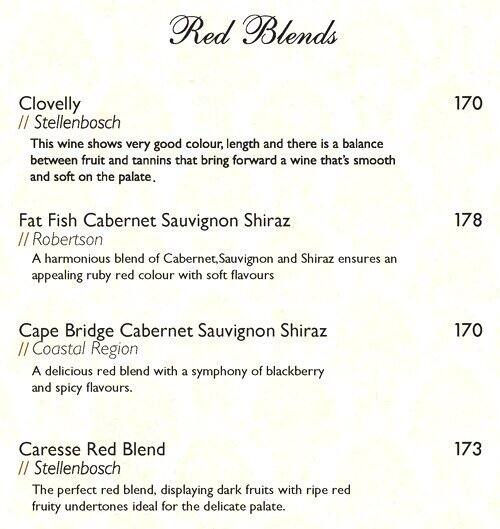 Menu at The Famous Butcher's Grill restaurant, Cape Town, 101 ...