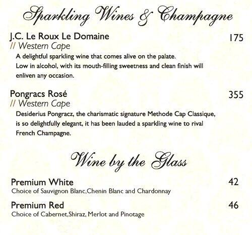 Menu at The Famous Butcher's Grill restaurant, Cape Town, 101 ...