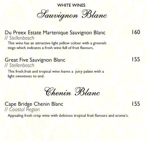 Menu at The Famous Butcher's Grill restaurant, Cape Town, 101 ...