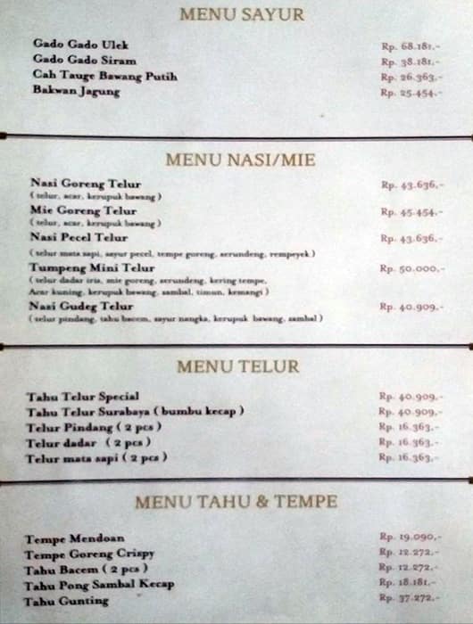 Menu at Java Village restaurant, Tangerang, Summarecon Mall Serpong 1
