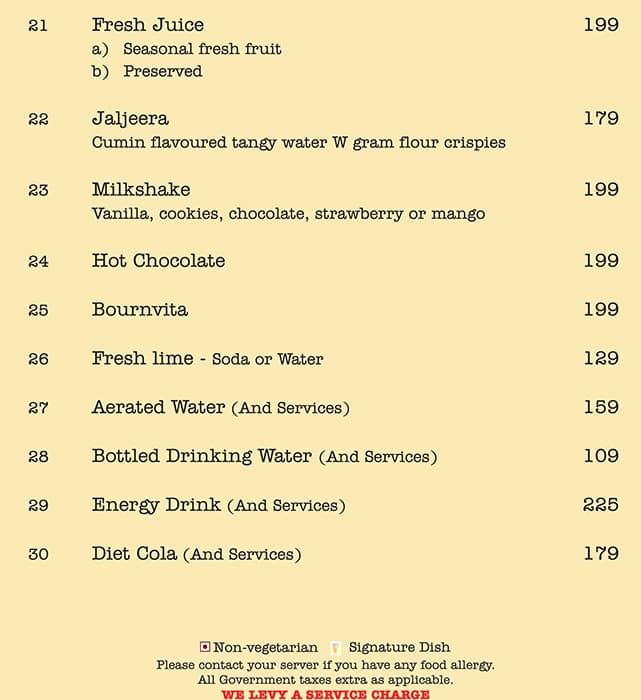 Menu at Citrus Café - Lemon Tree Premier, Jaipur