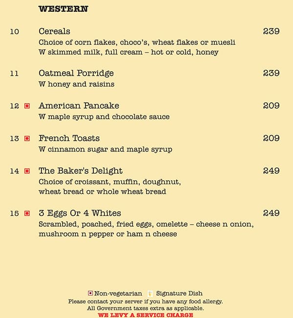 Menu at Citrus Café - Lemon Tree Premier, Jaipur