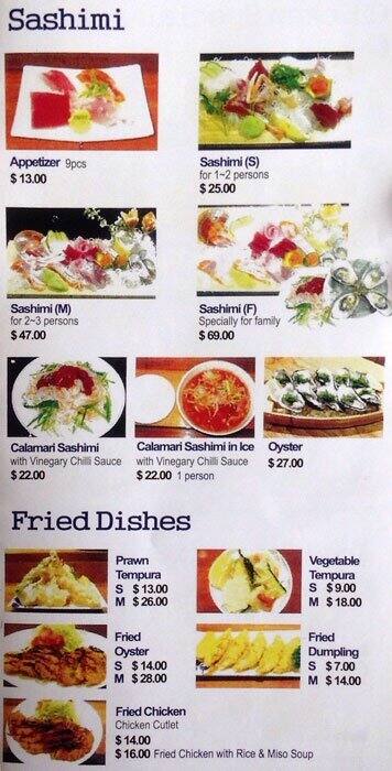 Menu at Sushi Bluefin restaurant, Belmore