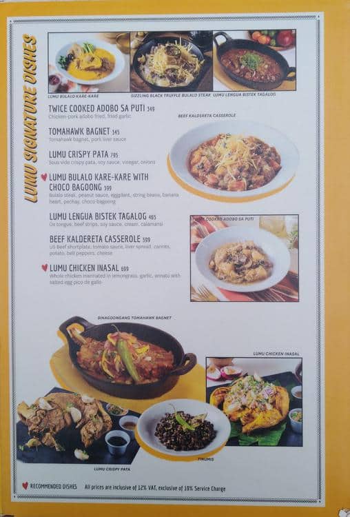 Menu at LUMU Beerhouse & Filipino Kitchen restaurant, Pasay, Ground floor