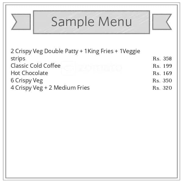 Menu of BK Cafe By Burger King, Nerul, Navi Mumbai