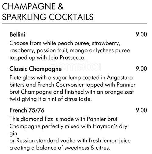 Menu at Barbican Lounge, London, Silk Street