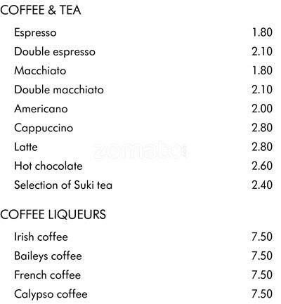 Menu at Barbican Lounge, London, Silk Street