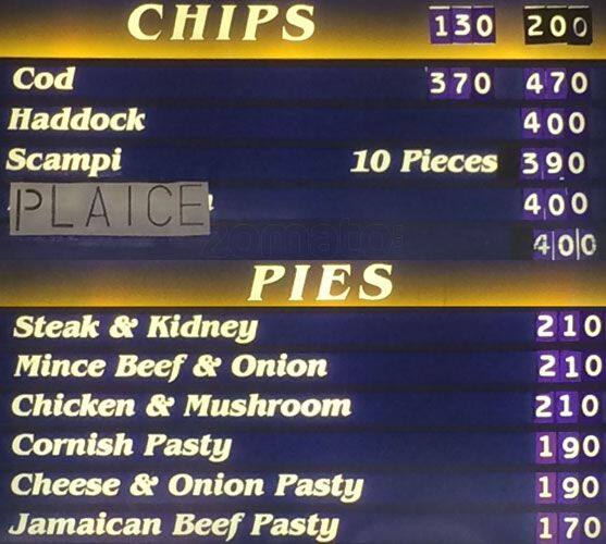 Menu at Ocean Fresh, London, 166 Broadway