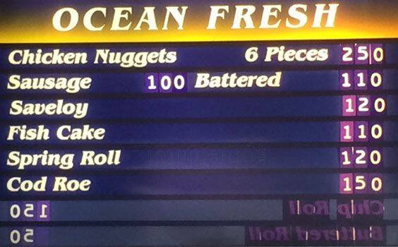 Menu at Ocean Fresh, London, 166 Broadway