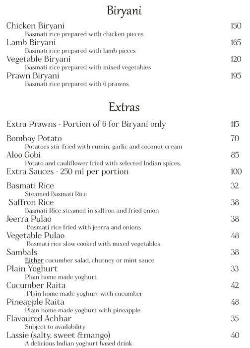 Speisekarte von Famous Butcher's Grill restaurant, Kapstadt