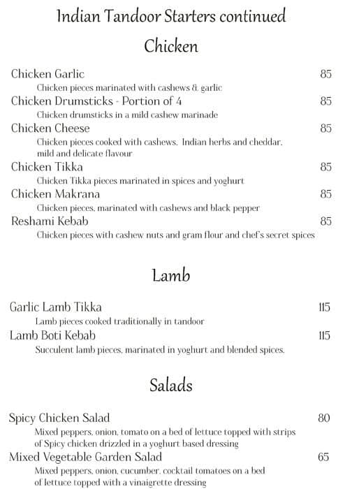 Speisekarte von Famous Butcher's Grill restaurant, Kapstadt