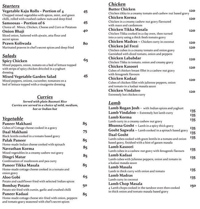 Speisekarte von Famous Butcher's Grill restaurant, Kapstadt