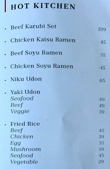 Menu at Shabu Nobu restaurant, Tangerang, Jl. Boulevard Bintaro Jaya