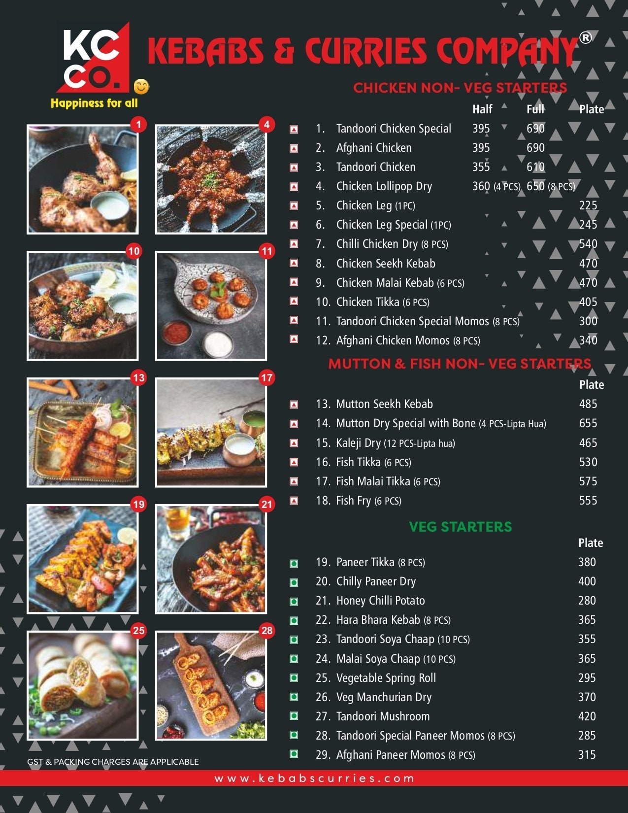 Menu of Kebabs & Curries Company, Chitrakoot, Jaipur