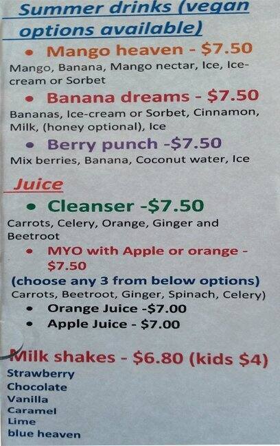 Menu at Brunswick Flour Mill restaurant, Brunswick