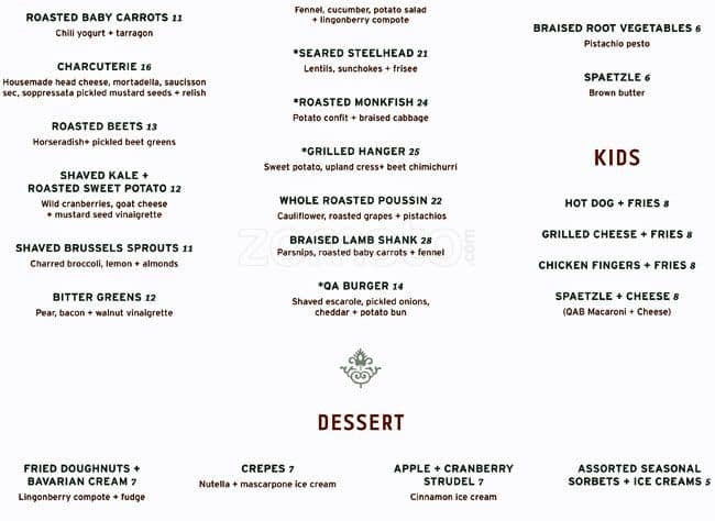 Menu at Queen Anne Beerhall pub & bar, Seattle