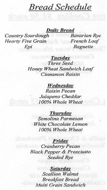 Menu at Ravelin Bakery, Denton, 416 S Elm St
