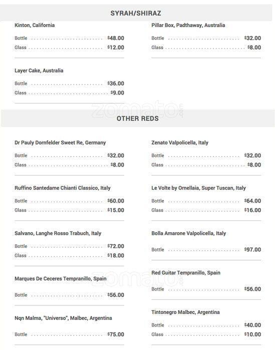 Menu at Zin Zen Wine Bistro pub & bar, McKinney, Virginia Pkwy # 104