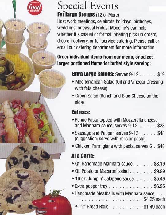 Menu at Moochie's Meatballs and More restaurant, Salt Lake City, 232 E ...