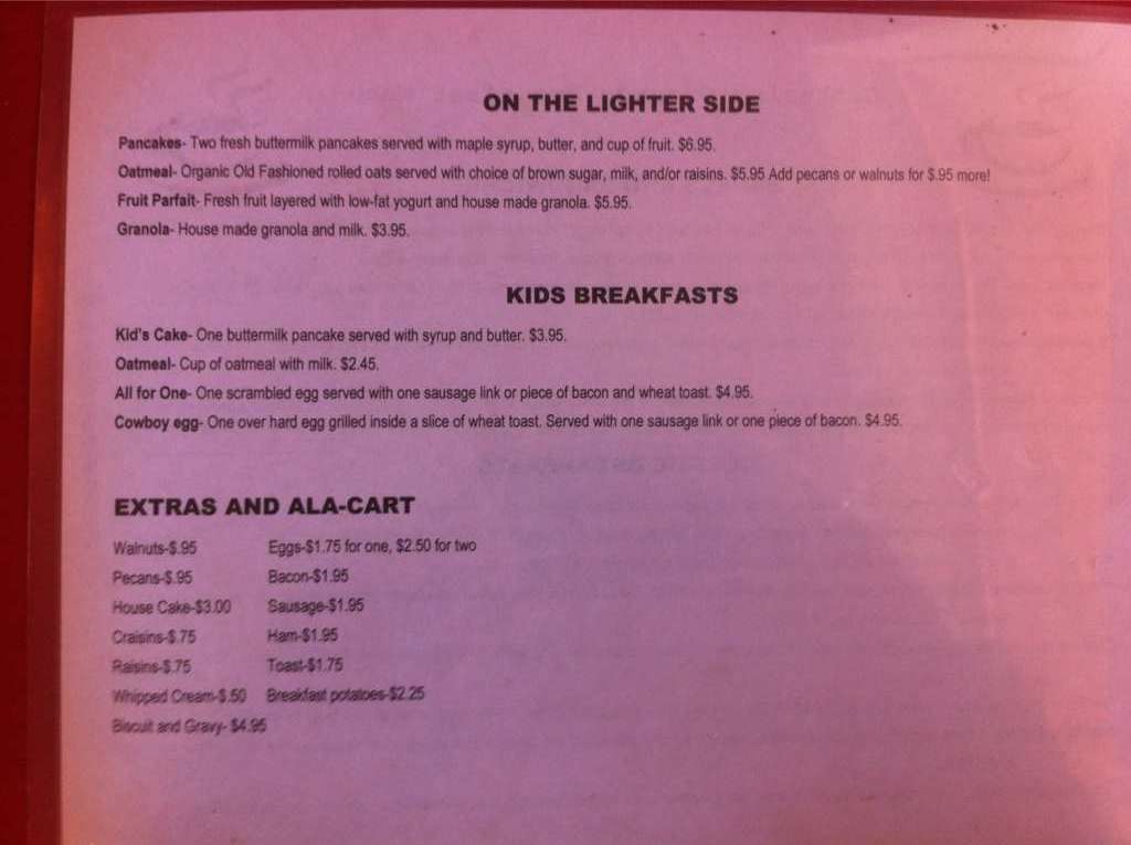 Menu at Gathering Grounds cafe, Patagonia