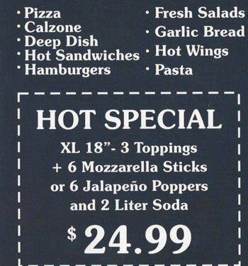 Menu at Modena Pizza & Ice Cream pizzeria, San Francisco, 32 6th St