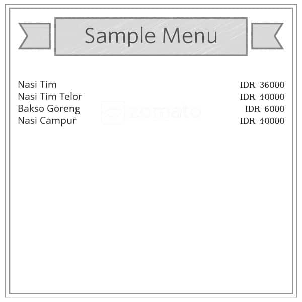 Menu at Nasi Tim Pasar Pagi "Ayauw" restaurant, Jakarta