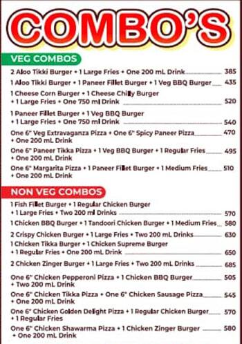 Menu of Hunger Hackers, Hill Road, Bandra West, Mumbai