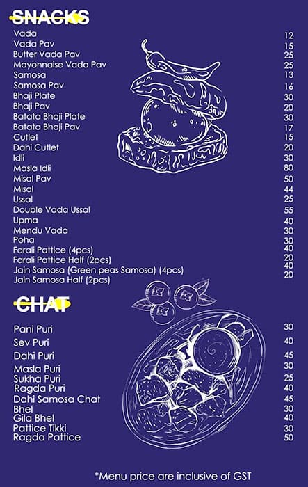 Menu of Urban Snacks, Goregaon West, Mumbai