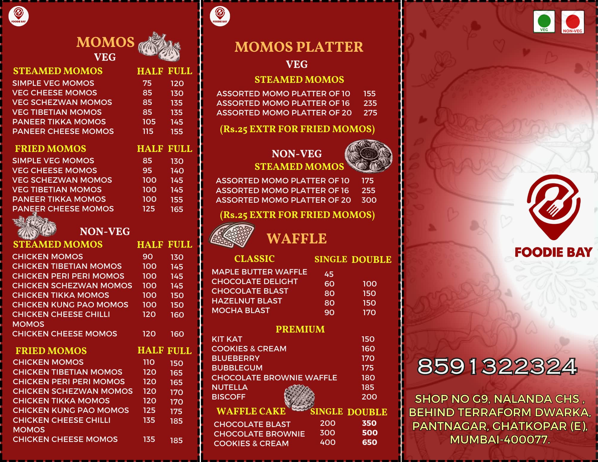 Menu of Foodie Bay, Ghatkopar East, Mumbai