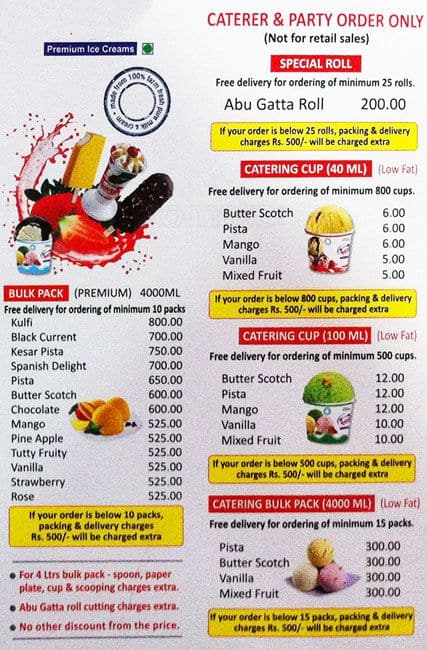 Menu at Amirtha Ice Creams, Chennai, 57
