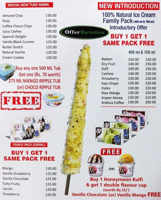Menu at Amirtha Ice Creams, Chennai, 57