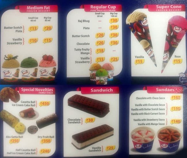 Menu at Natural Fresh Ice Cream, Chennai, 18