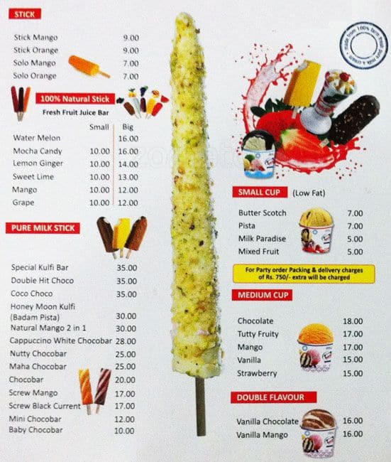 Menu at Amirtha Ice Creams, Chennai, 57