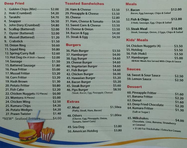 Menu at Clevedon Takeaway - Fish and chips and Chinese Food Takeaways ...
