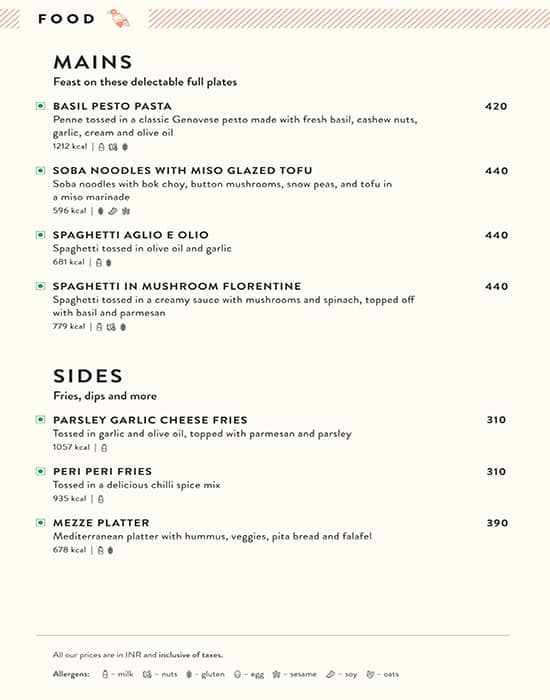 Menu of Blue Tokai Coffee Roasters, Nerul, Navi Mumbai