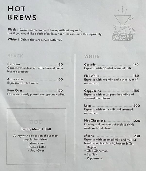 Menu at Blue Tokai Coffee Roasters | Kala Ghoda, Mumbai