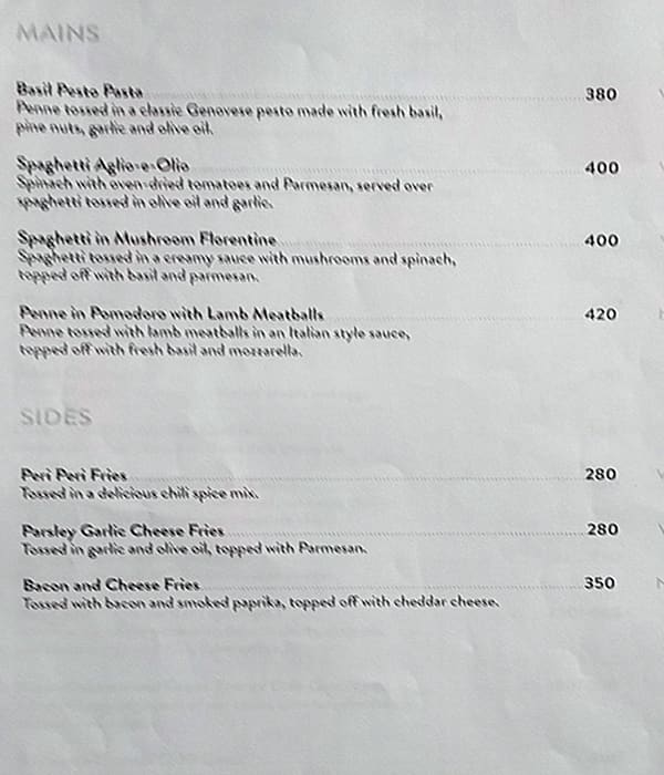 Menu at Blue Tokai Coffee Roasters | Kala Ghoda, Mumbai