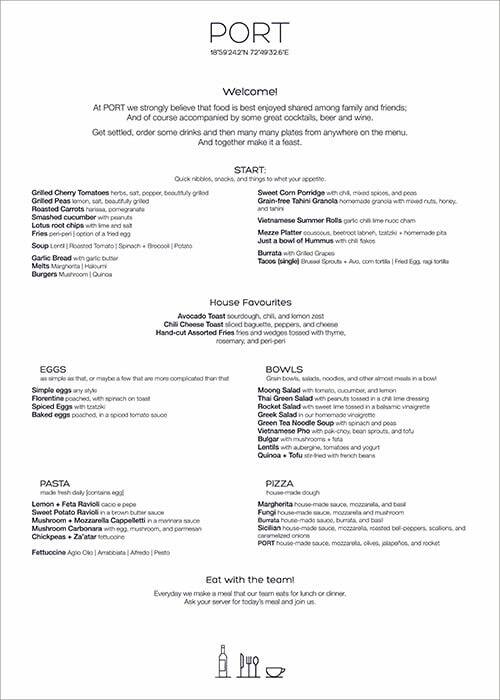 Port Menu, Menu for Port, Mahalaxmi, Mumbai - Zomato