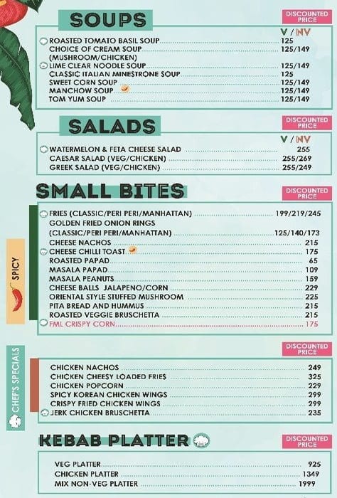 Menu of FML - Food Music Love, Magarpatta, Pune
