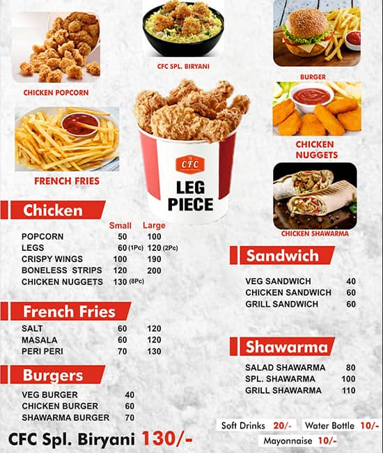 Menu of Crunchy Fried Chicken, Musheerabad, Hyderabad