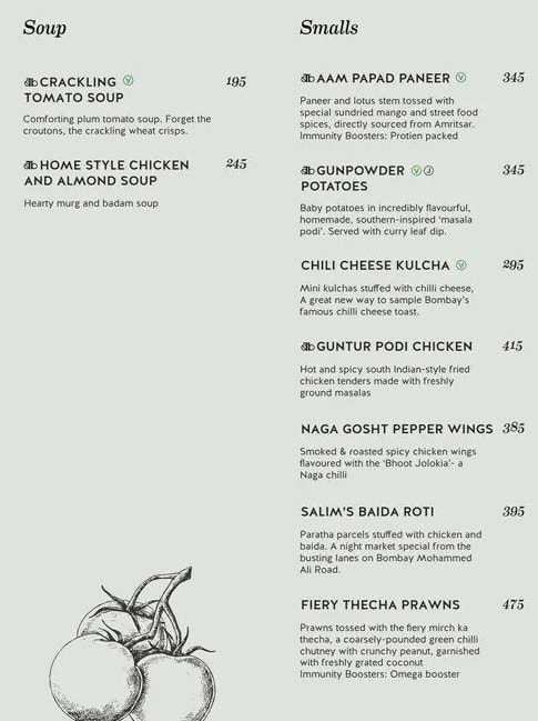 Menu of Bombay Brasserie, Vikhroli, Mumbai